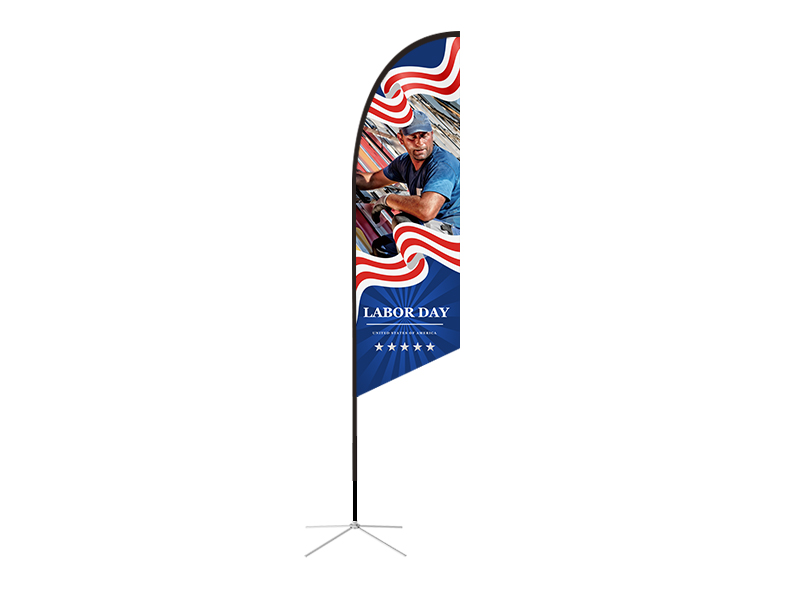 Medium 10ft Feather Angled Flag with Cross Base - Eastern-Signs
